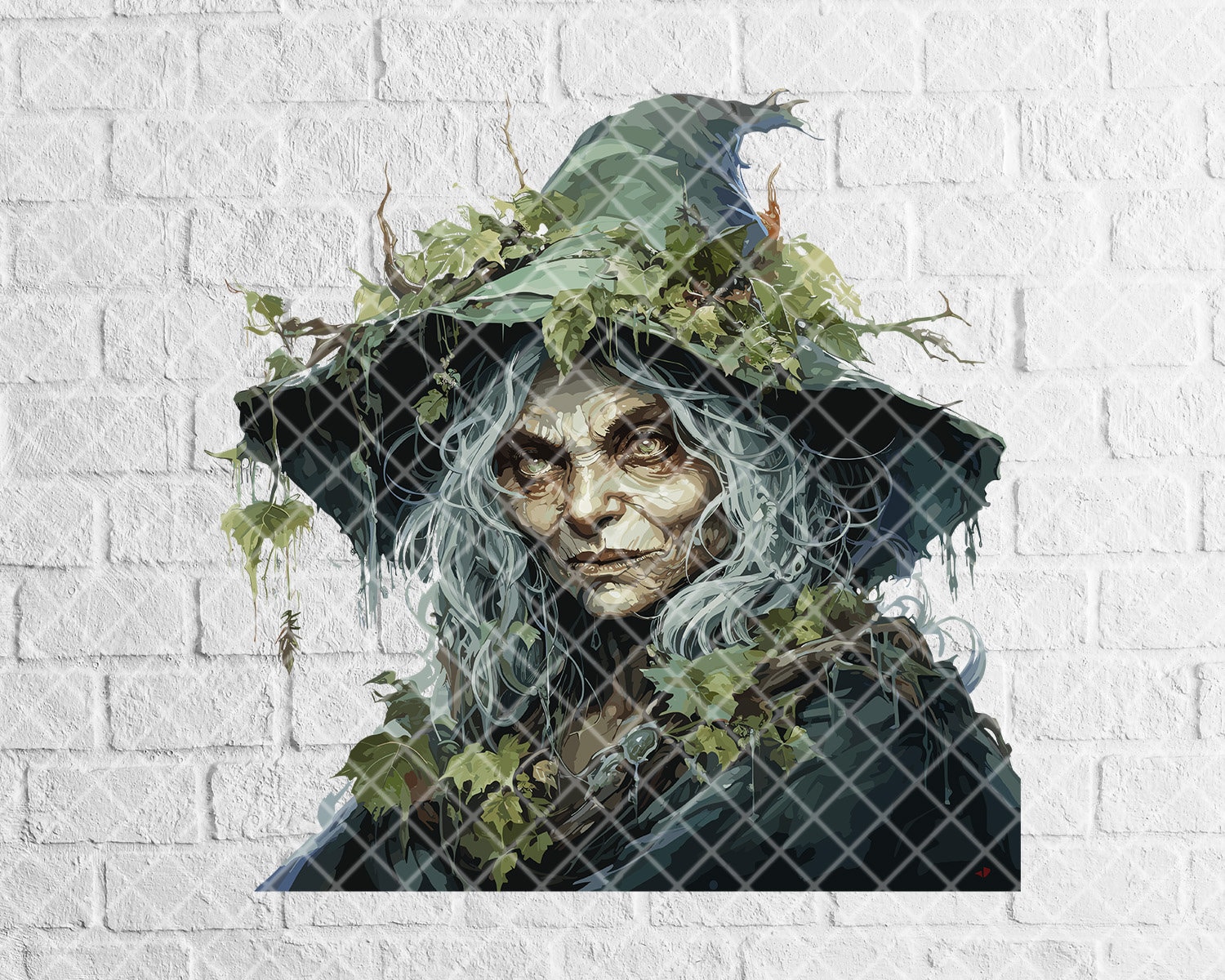 Green Leaf Witch Clipart Set: 10 Youthful and Spooky PNG Images Digital ...