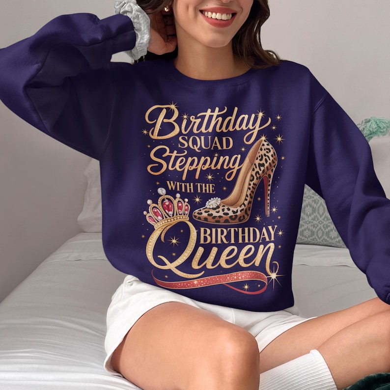 Birthday Squad Stepping With the Birthday Queen Png, Glam Birthday ...