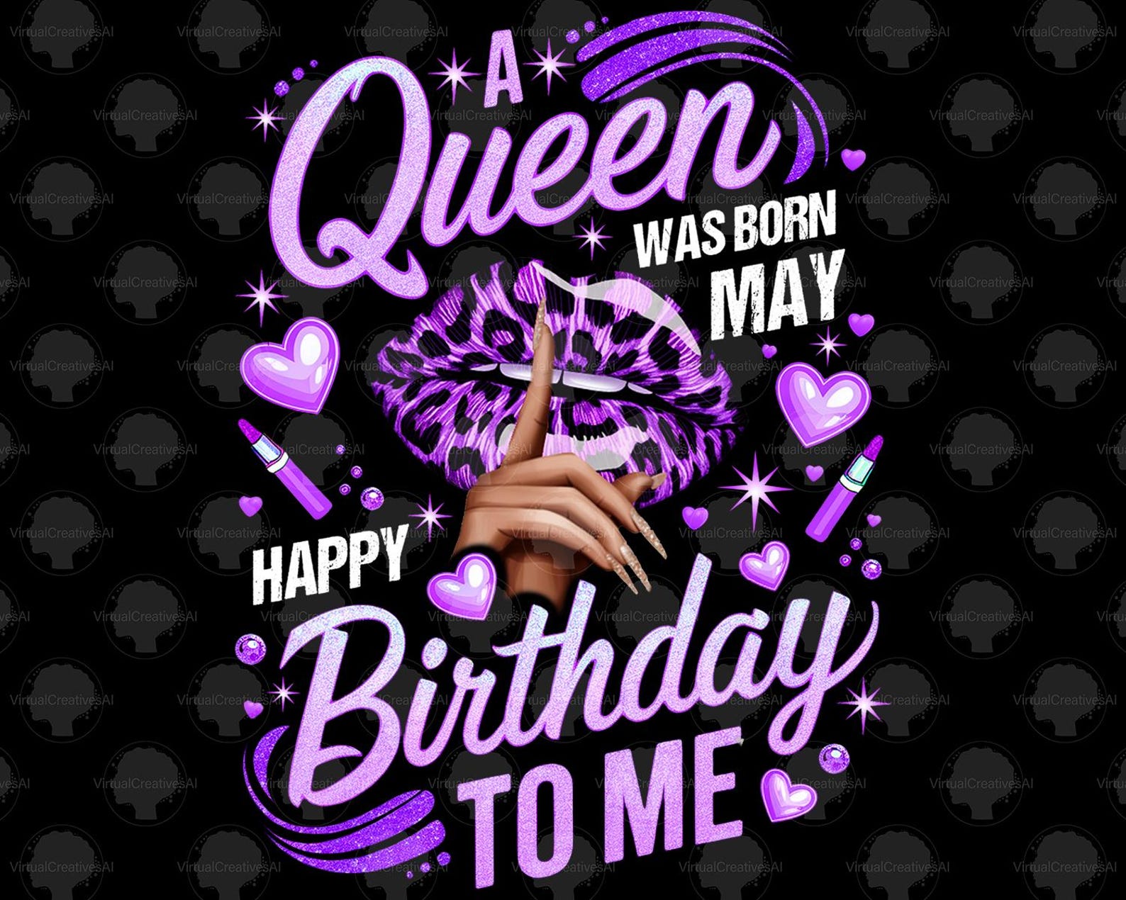 A Queen Was Born in May Happy Birthday to Me Png, Leopard Birthday ...
