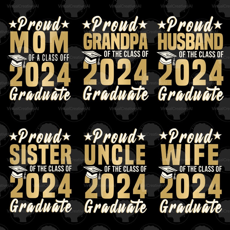 Proud Family of 2024 Graduate PNG Graduation Senior Class PNG. Mom ...