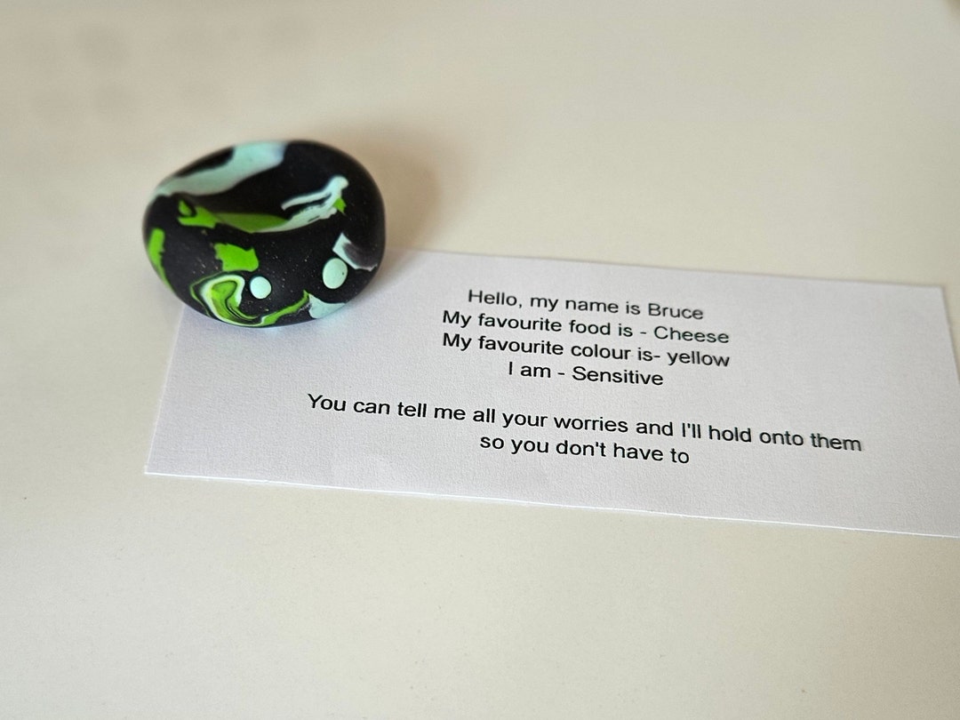 Worry Stone Polymer Clay Anxiety Reducer Pocket Pal Handmade Selected ...