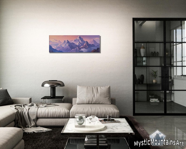 Misty Rolling Hills Watercolor Canvas Print, Modern Wall Art, Mystic ...