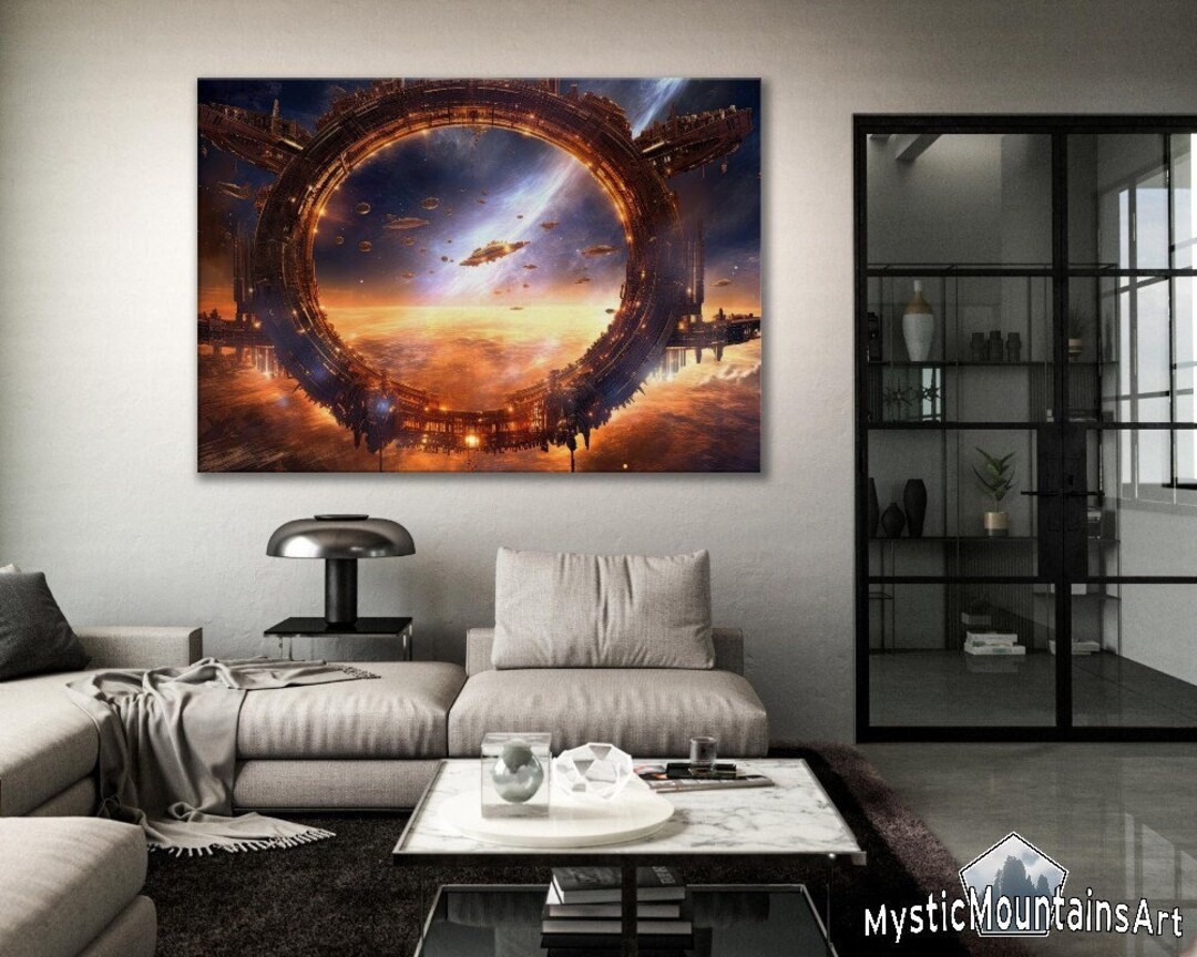 Stargate to the Stars, Modern Art, Fantasy, Mystic Landscape Art - Etsy