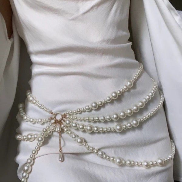 Pearl Body Chain - Etsy