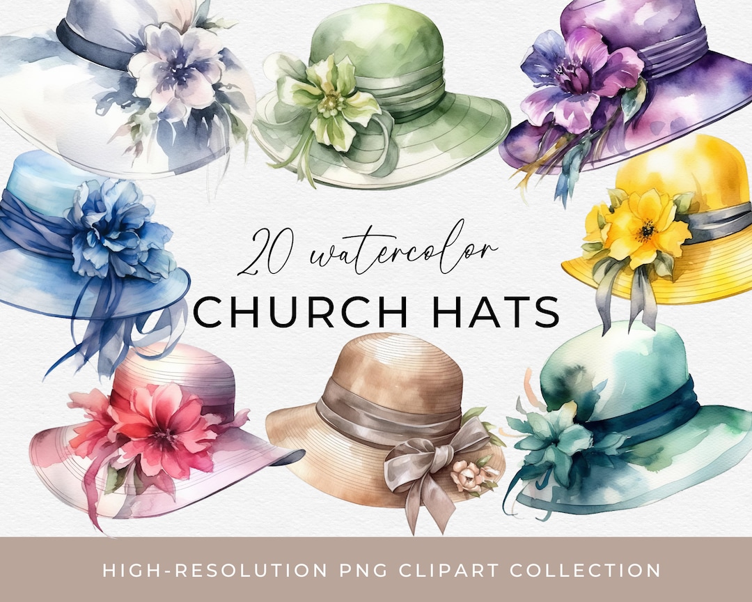 Church Hat Clip Art Watercolor Derby Hats & Fascinators Clipart Fashion ...