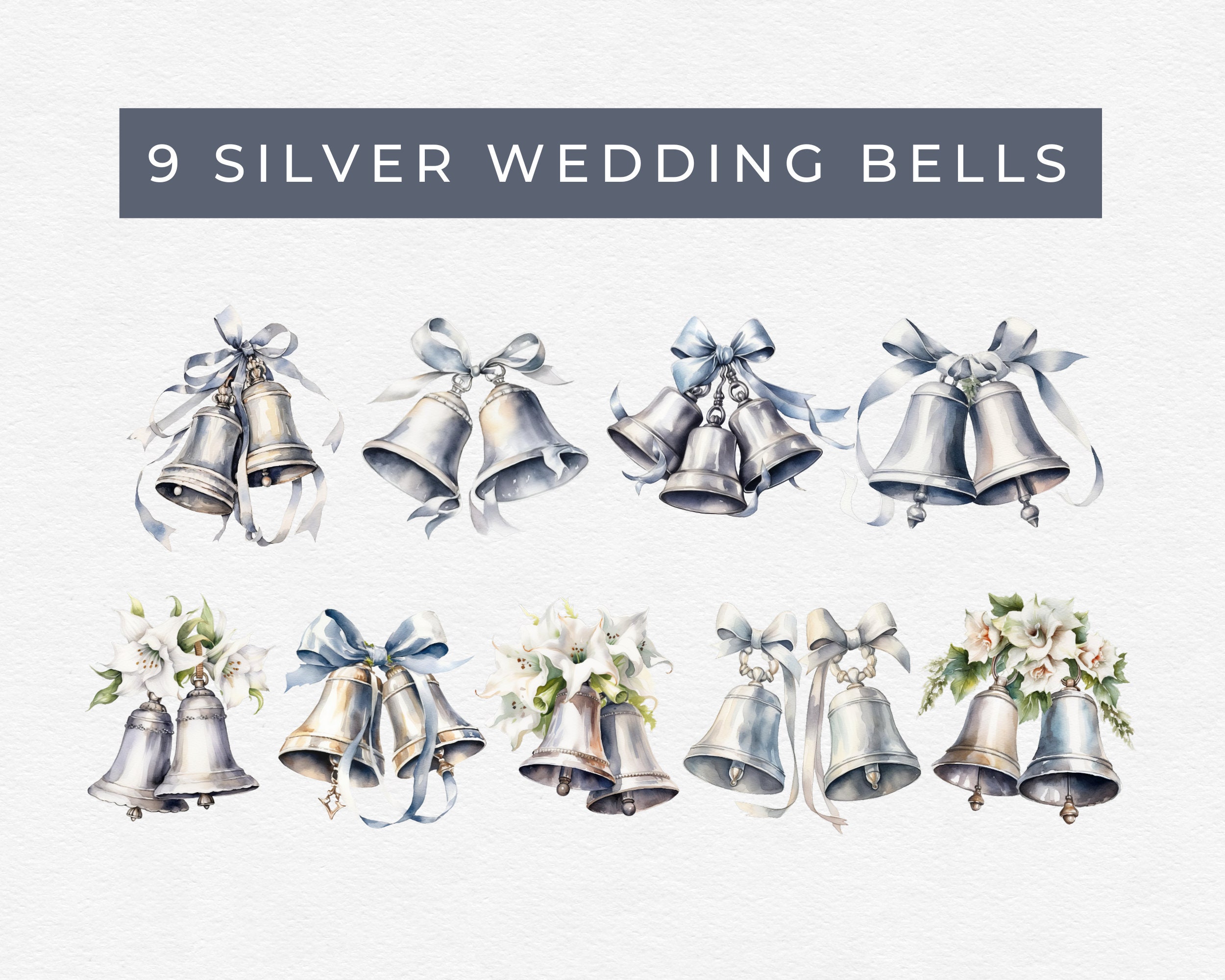 Silver Wedding Bells Clip Art