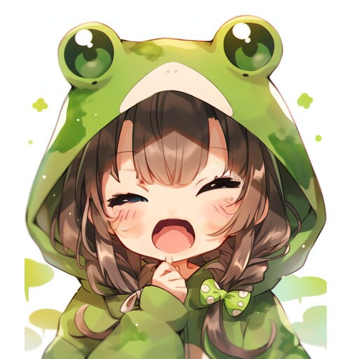 Cute Chibi Frog Girl PNGTUBER Giftuber Ready to Use Basic 1 Theme 4 ...