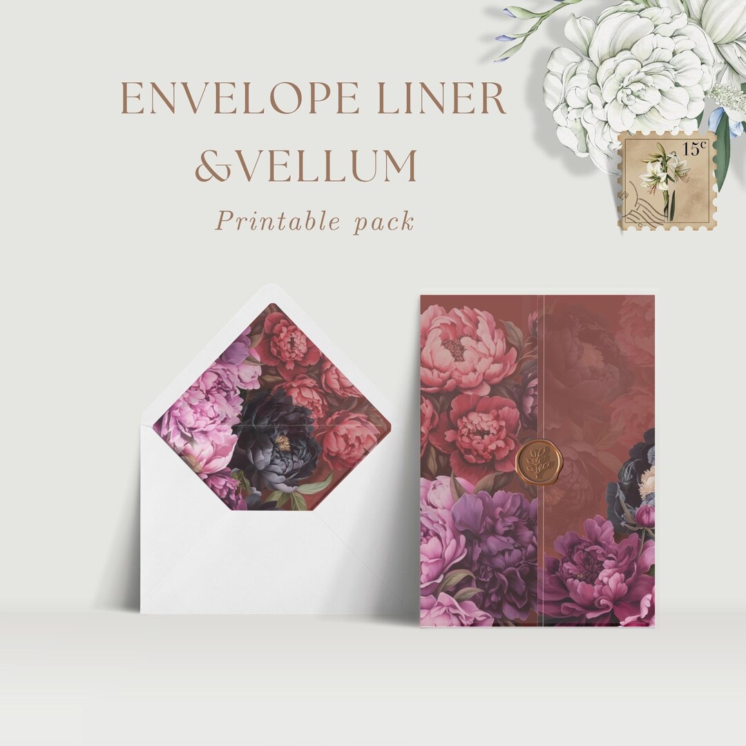 5x7 Envelope Liner Template for Invitations With Printable Wedding ...