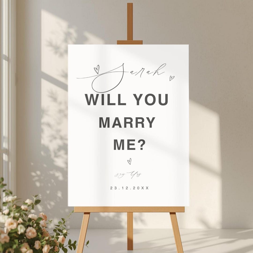 Will You Marry Me Marriage Proposal Template | Marry Me Sign ...