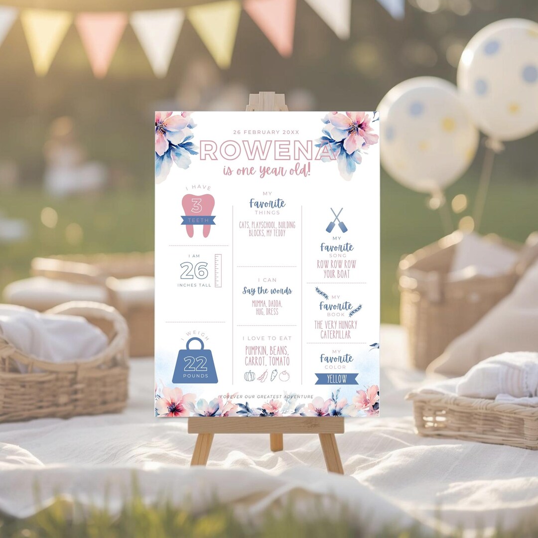 First Year Board & Memory Board for Babys First Year Sign, Printable ...