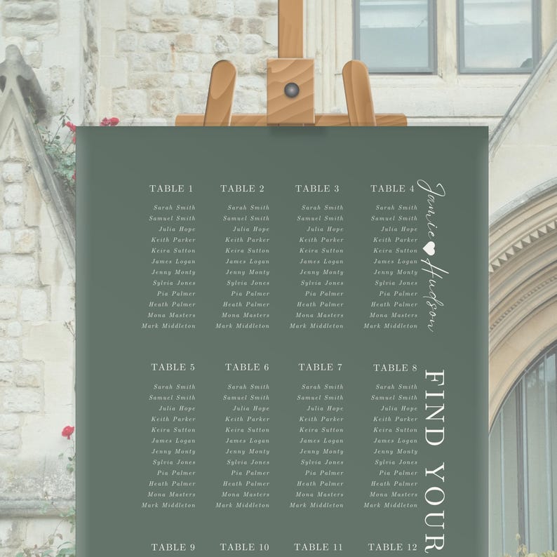 Sage Green Wedding Seating Chart Templates, Printable Olive Leaf ...