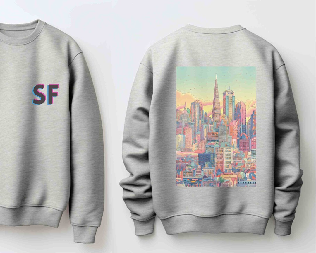 San Franancisco Skyline Neon Glow: the Must-have Norcal Sweatshirt - Etsy