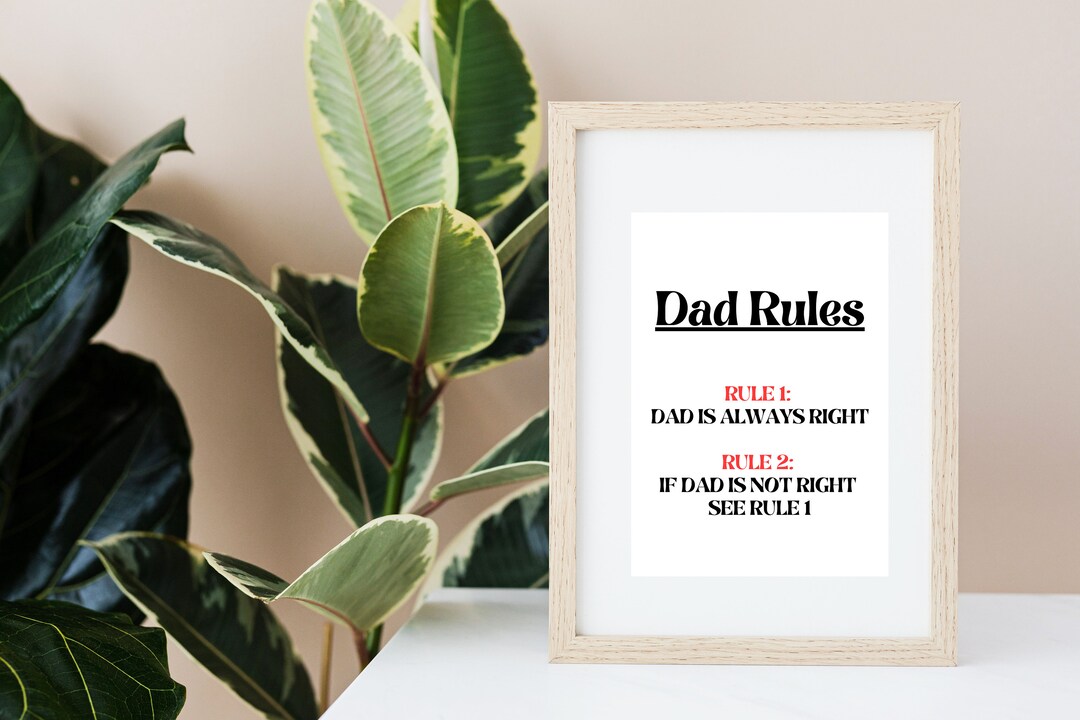 Digital Print - Dad Rules Poster - Etsy