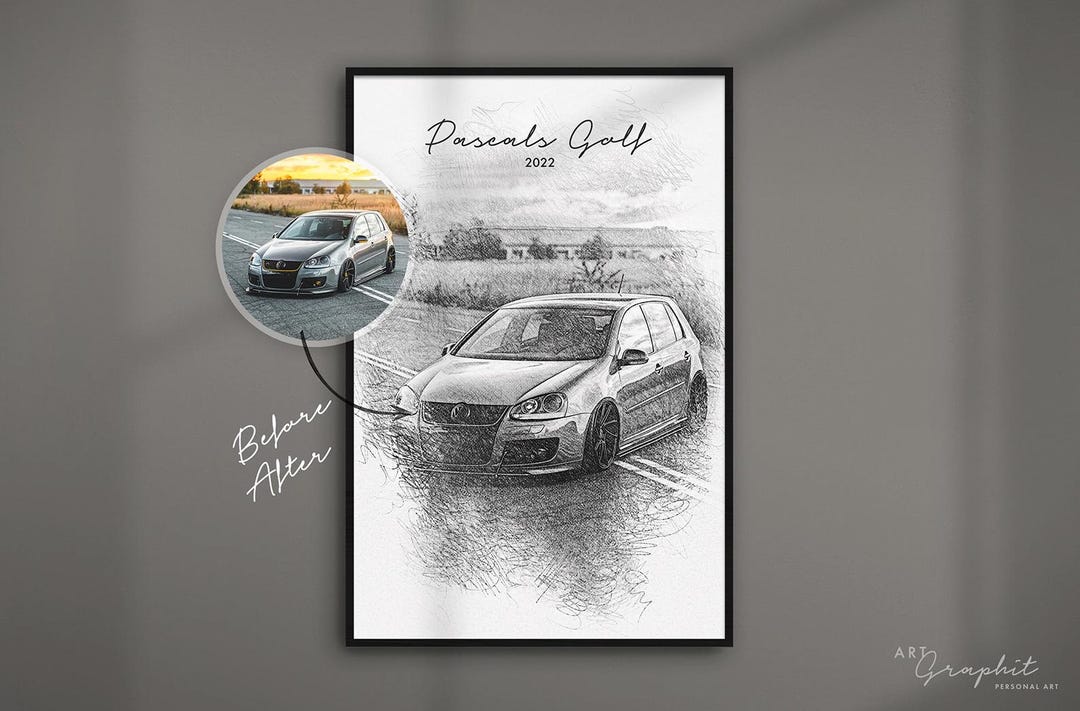 Car Portrait From Photo as Art Print | Personalized Gift | Car Tuning ...