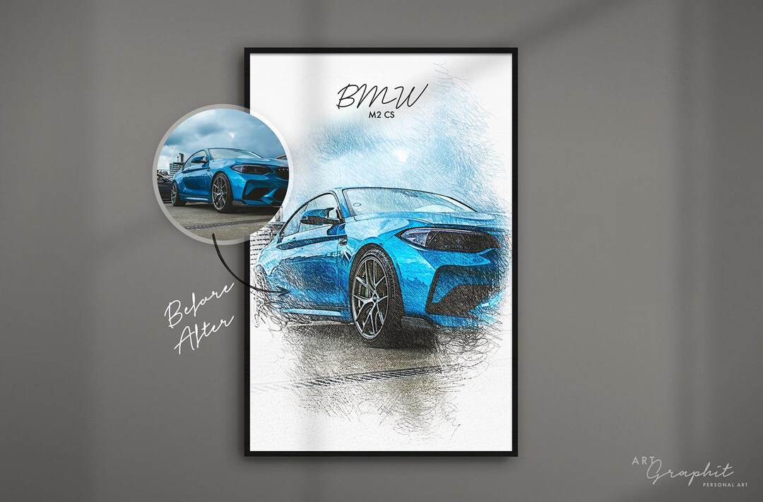 Car Portrait From Photo as Art Print | Personalized Gift | Car Tuning ...