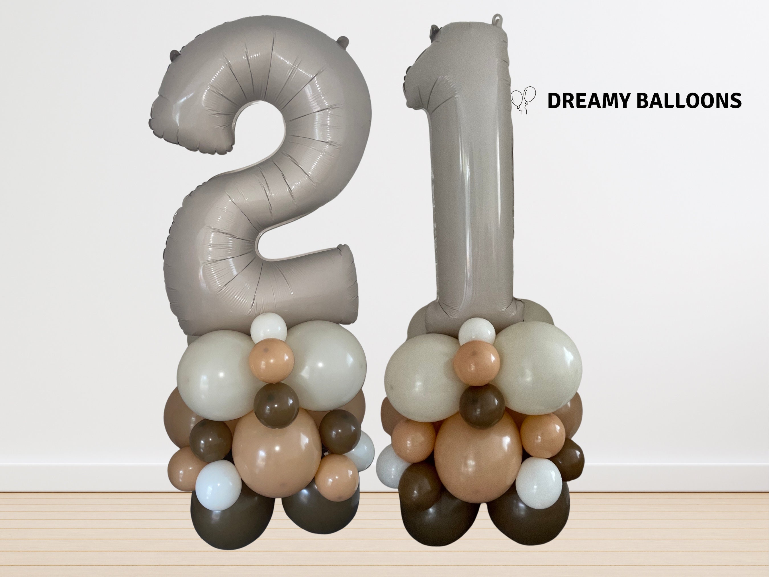 Large DIY Nude Coffee Balloon Stack, DIY Balloon Stack, 21st Birthday ...