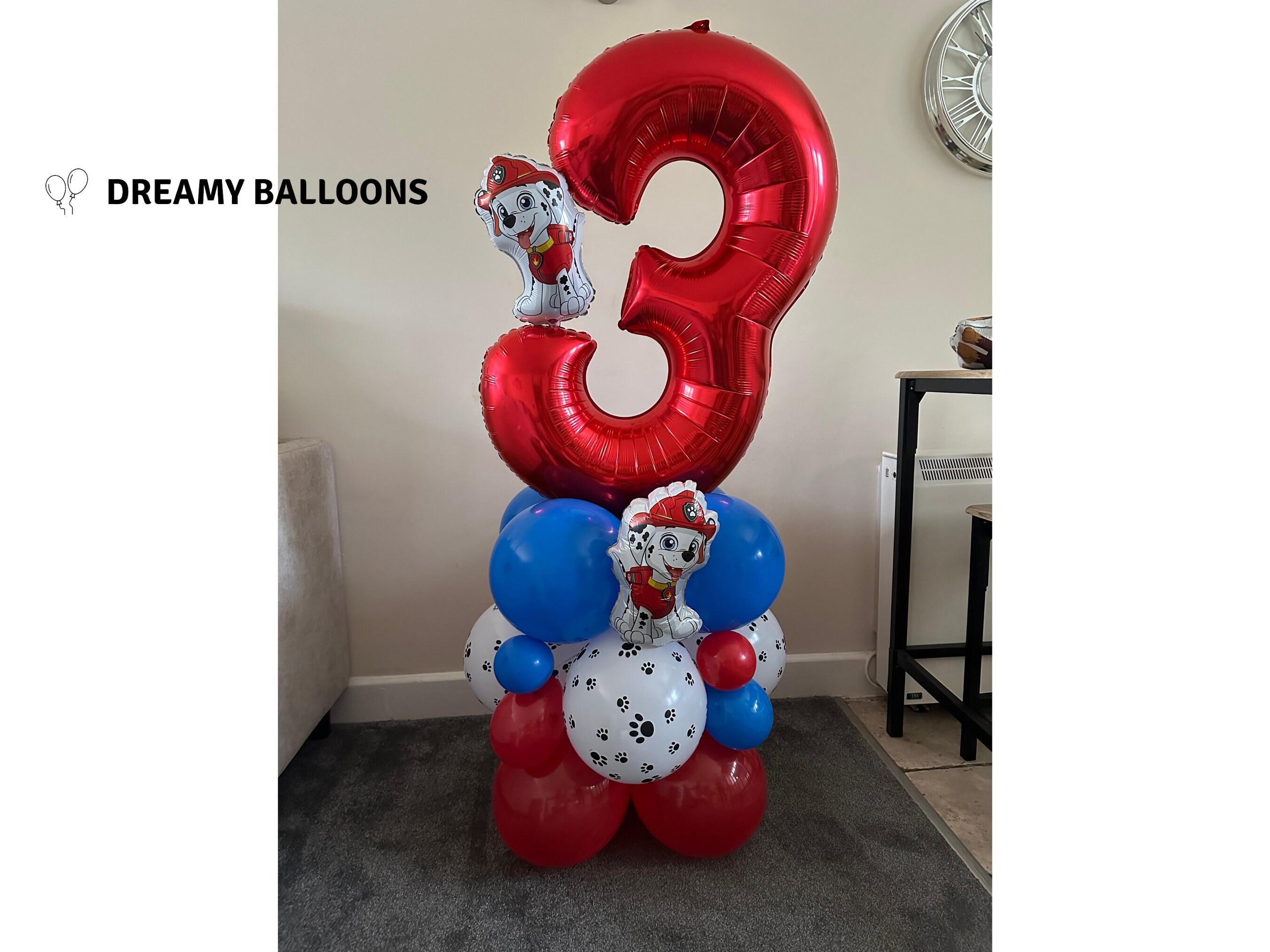 Large DIY Paw Patrol Balloon Stack, DIY Balloon Stack, Paw Patrol Stack, 3rd Birthday Balloons ...