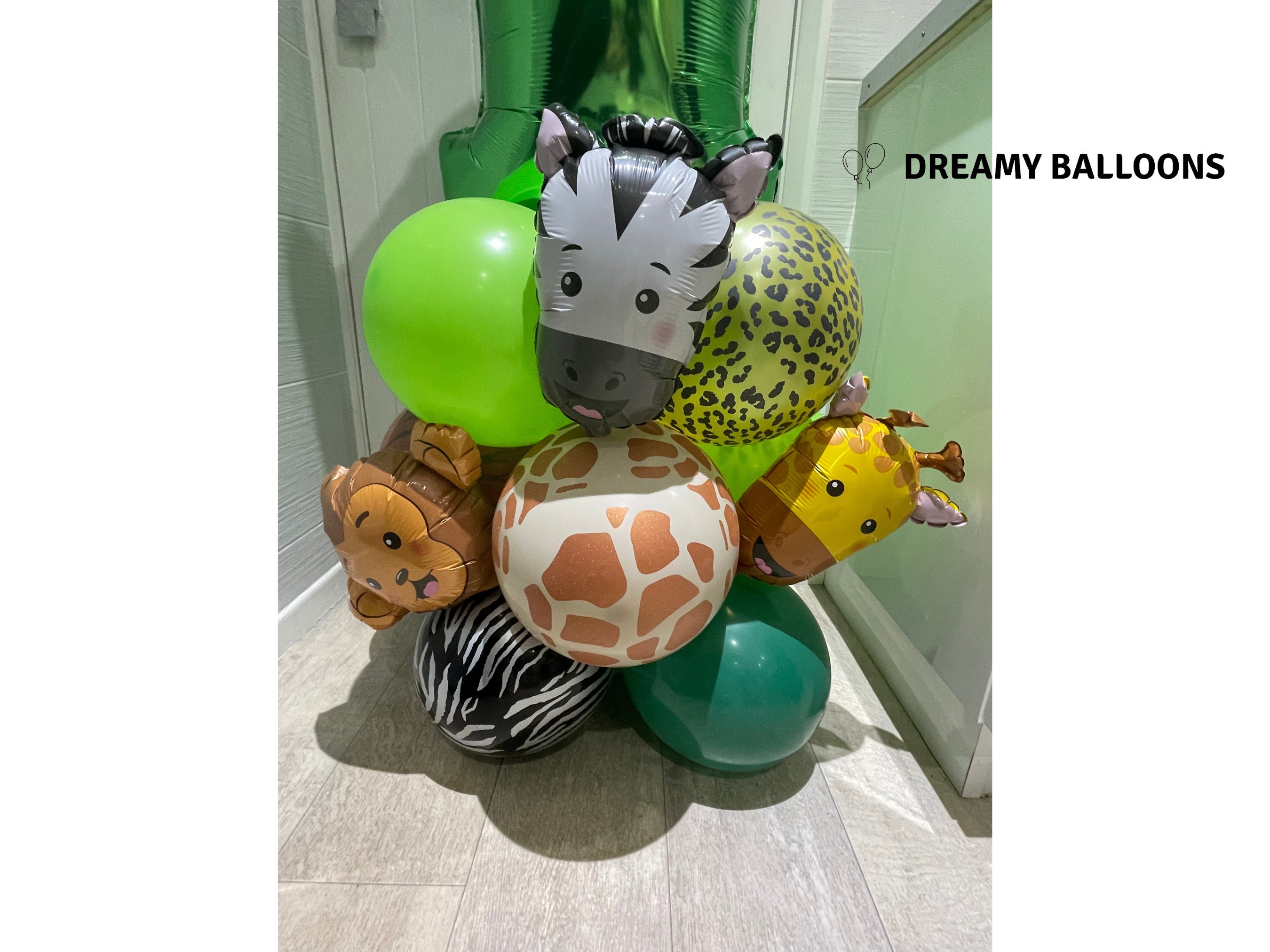 Large DIY Safari Balloon Stack, DIY Balloon Stack, Animal Stack, 1st ...