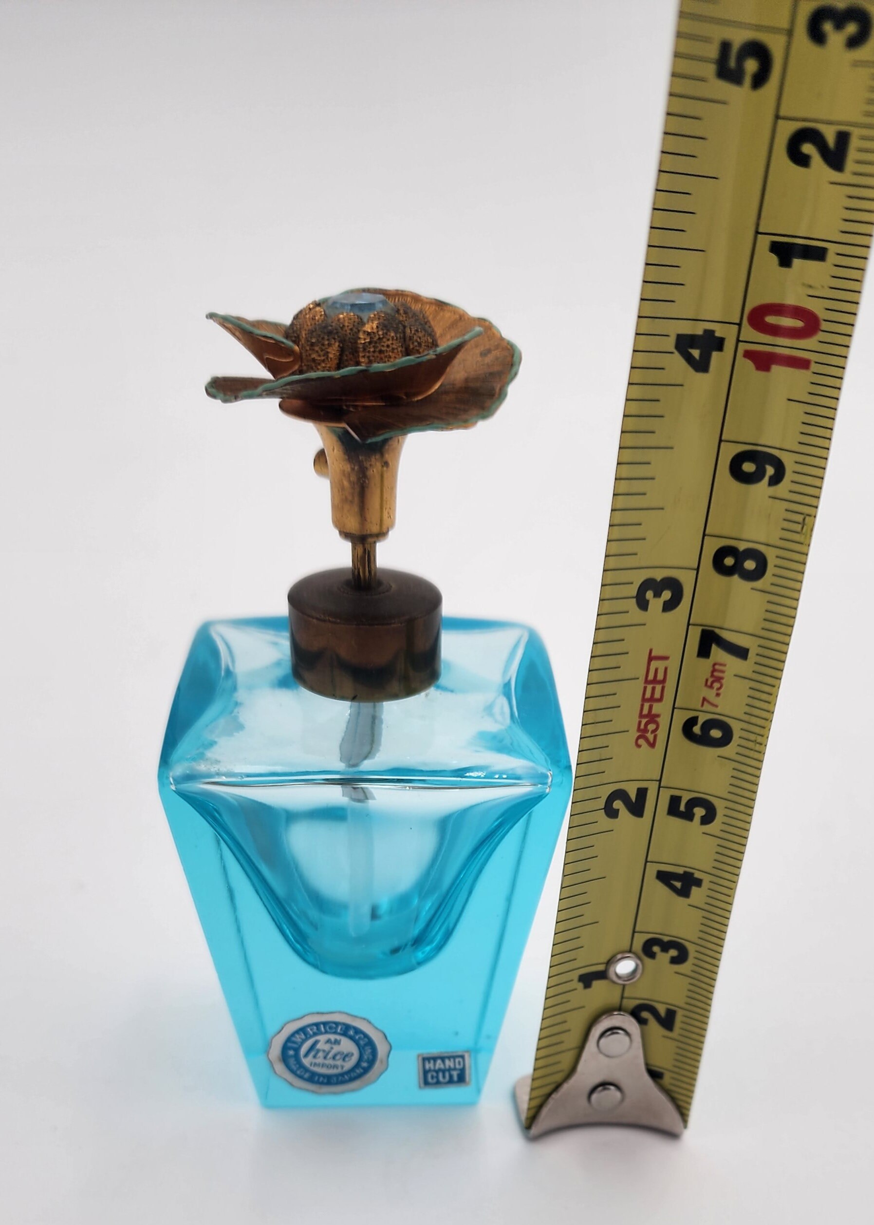 Vintage I.W. Rice Rare Blue Teal Glass Atomizer Perfume Bottle - Etsy