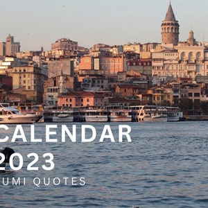 Printable 2023 Calendar With Rumi Quotes, PDF, 1920px X 1080px, Digital ...