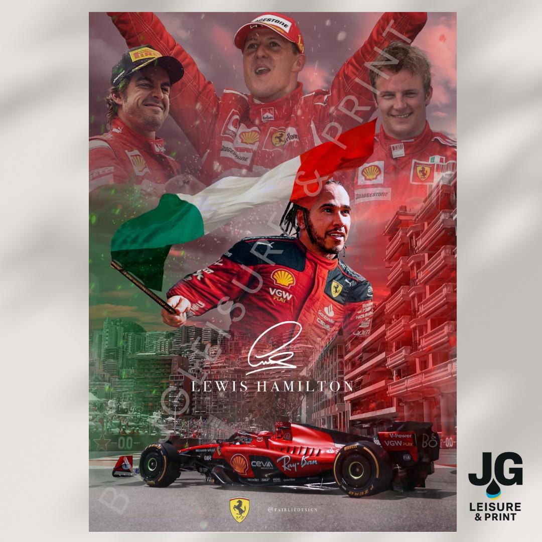 Lewis Hamilton F1 Portrait Art Print: Motorsport Wall Decor - Etsy