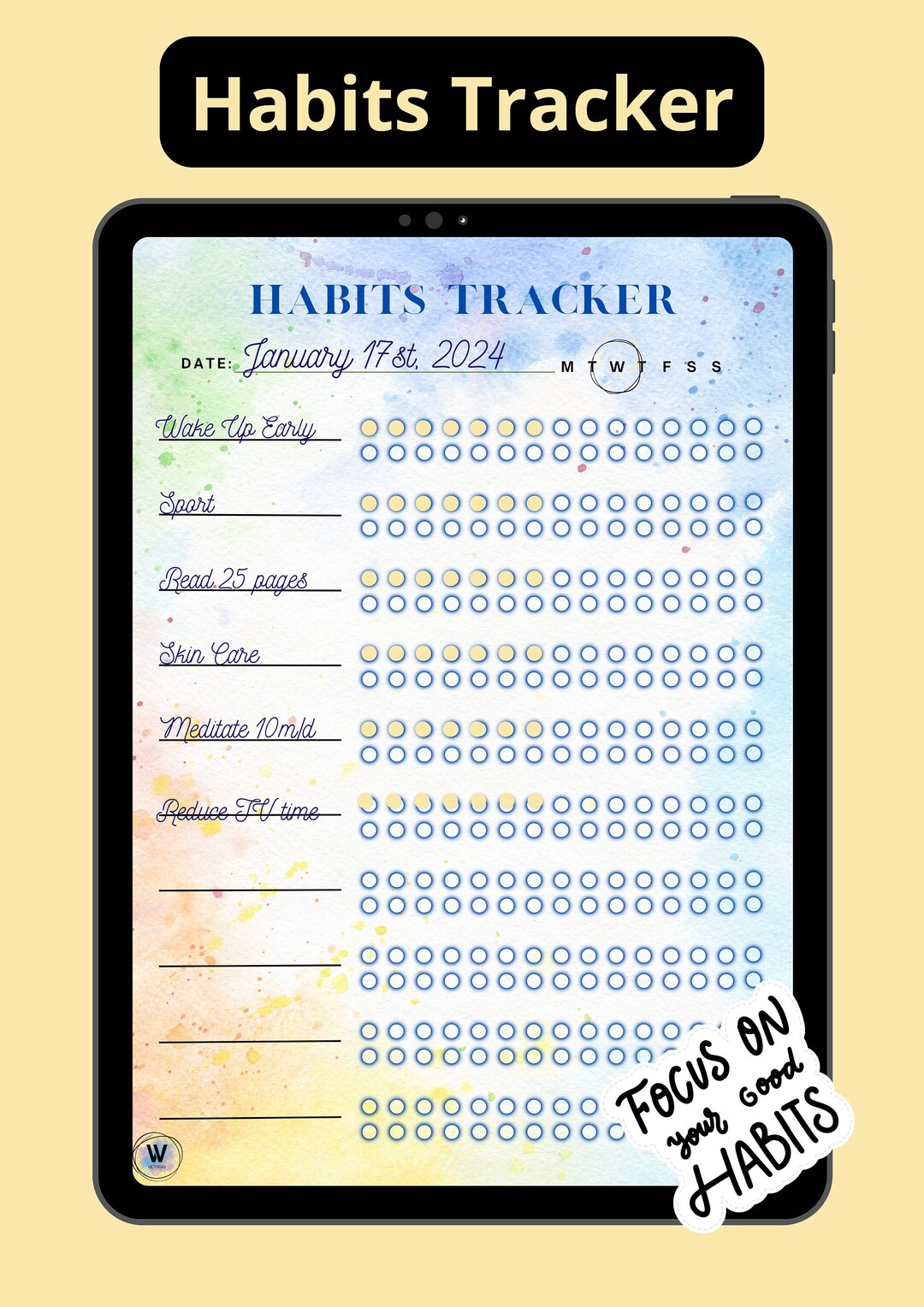 Clothes Tracker-watercolor Paint Theme - Etsy