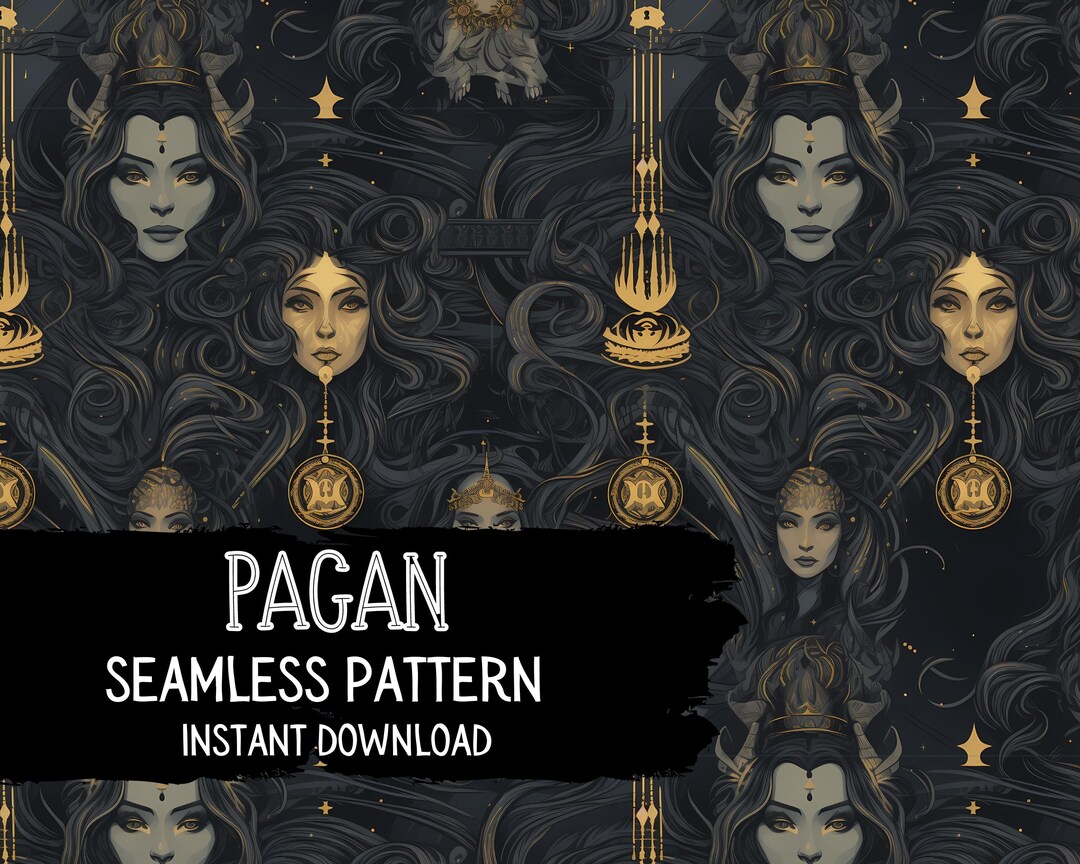 Pagan Seamless Pattern Digital Paper for Instant Download - Commercial ...