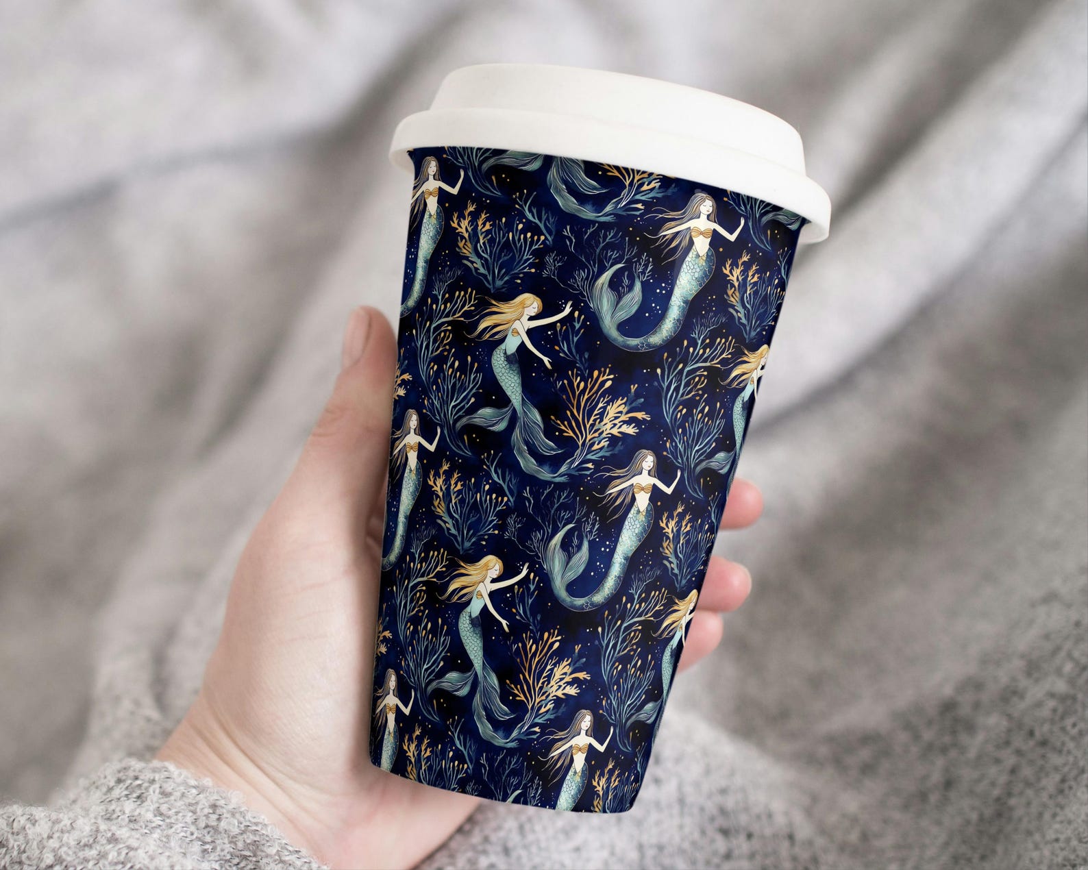 Mermaid Seamless Pattern File - Dark Mermaid Fantasy Digital Repeating ...