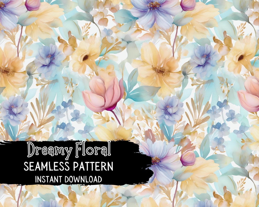 Pastel Floral Watercolor Digital Paper - Summer Flowers Seamless ...