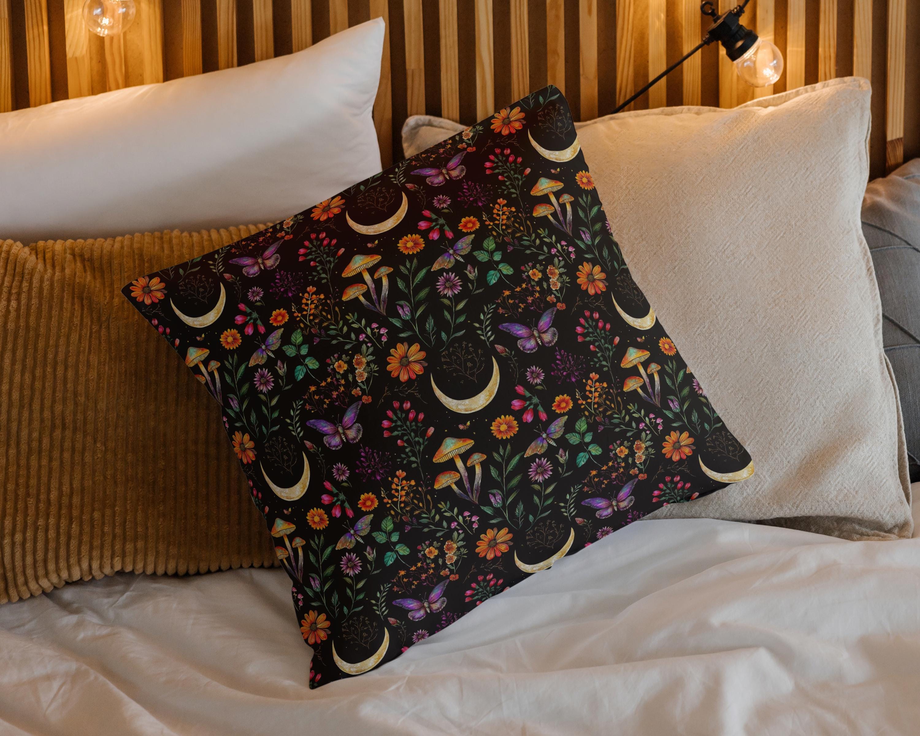 Celestial Night Garden Seamless Pattern File - Witchy Dark Florals ...