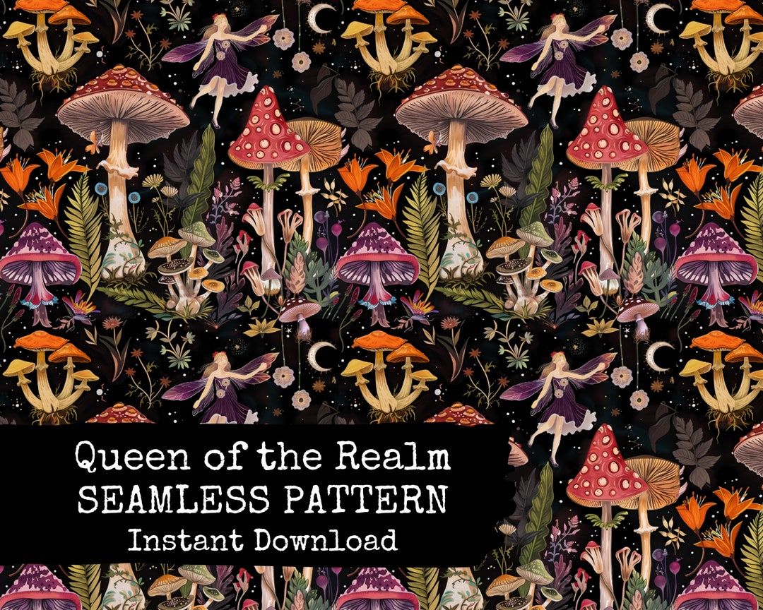 Fairy Queen Seamless Pattern File - Dark Fairycore Digital Surface ...