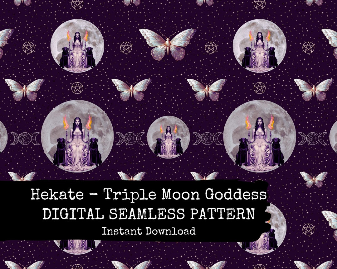 Mystical Goddess Hecate Seamless Pattern File Pagan Digital Paper for ...