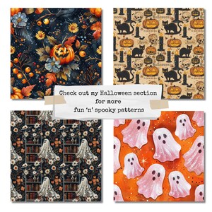 Boho Book Lovers Seamless Digital File - Ghost Floral Library Faux ...