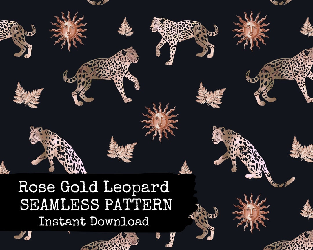 Rose Gold Animal Print Surface Design Digital Download Leopards and ...