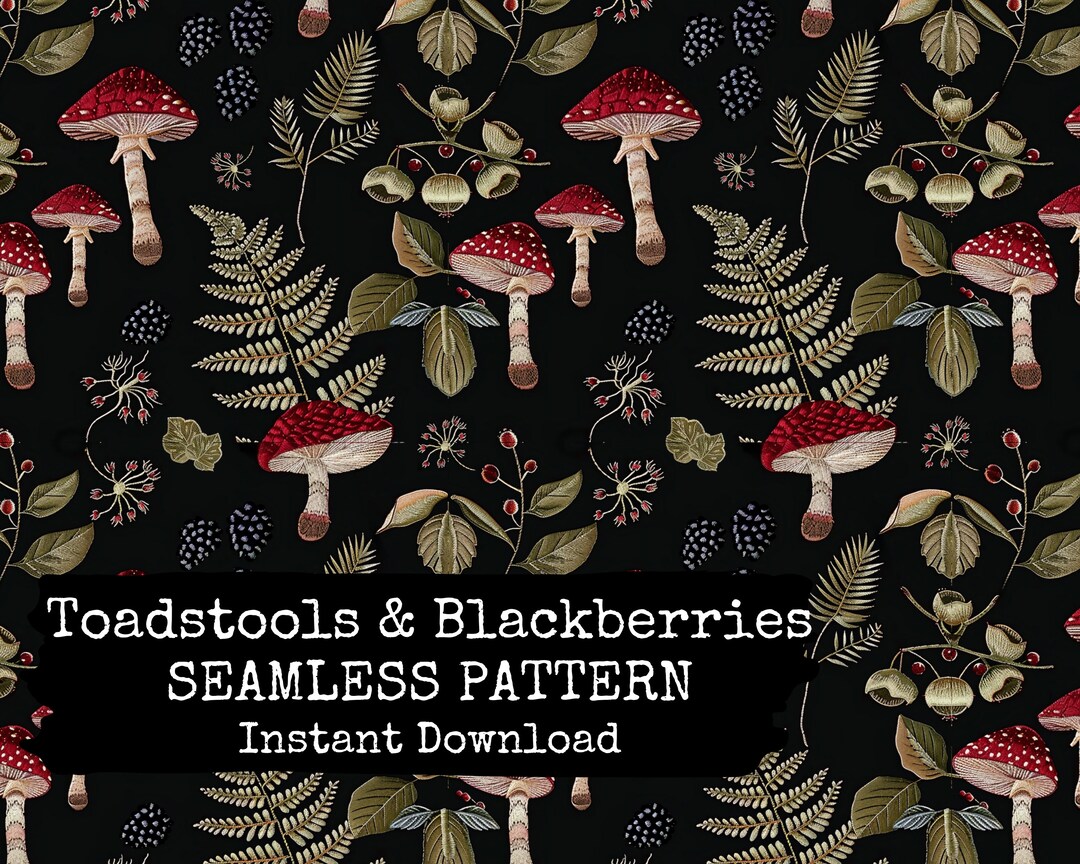 Dark Woodland Seamless Pattern File - Dark Forest Aesthetic With ...
