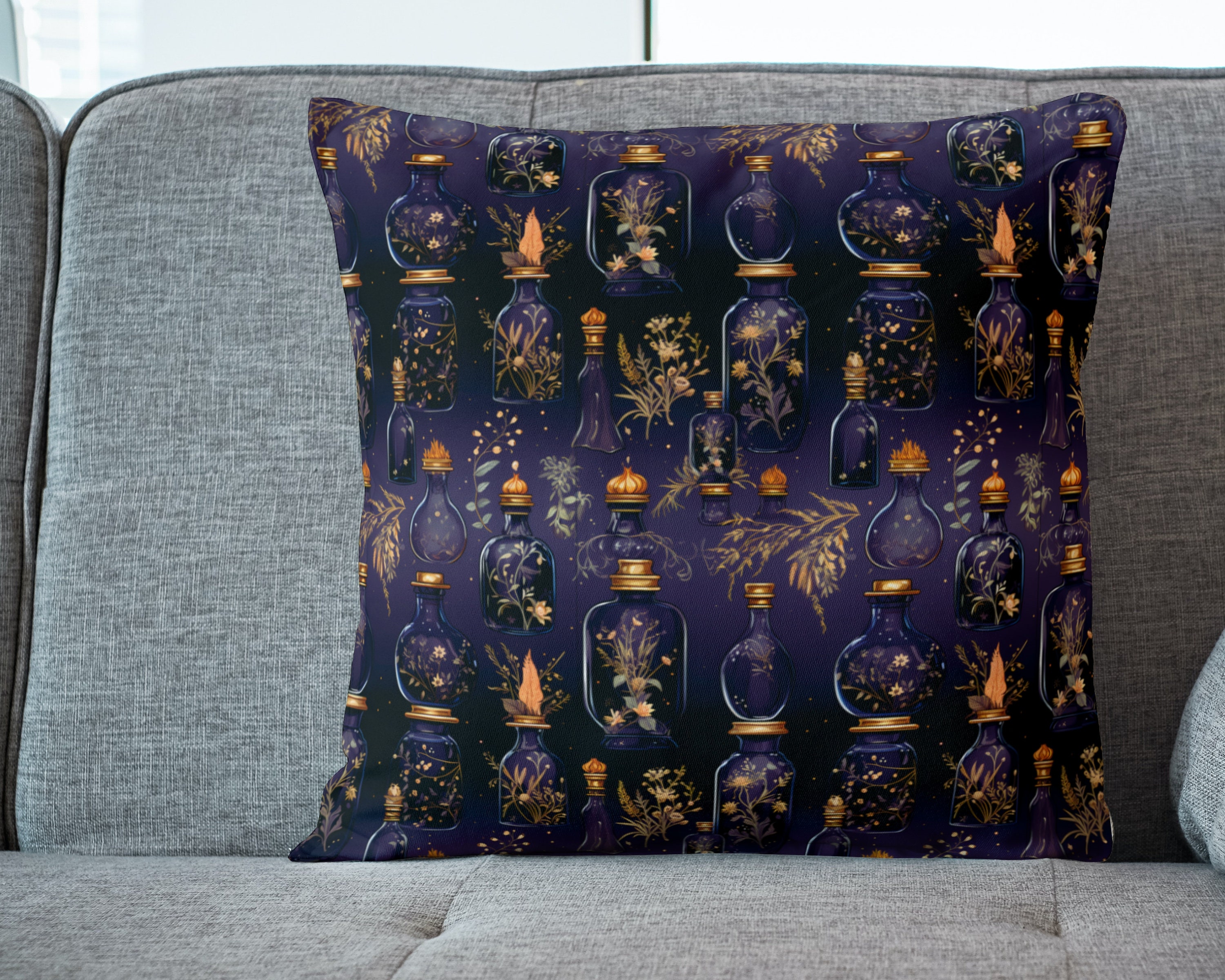 Witchy Seamless Pattern Paper Spell and Potion Bottles for - Etsy