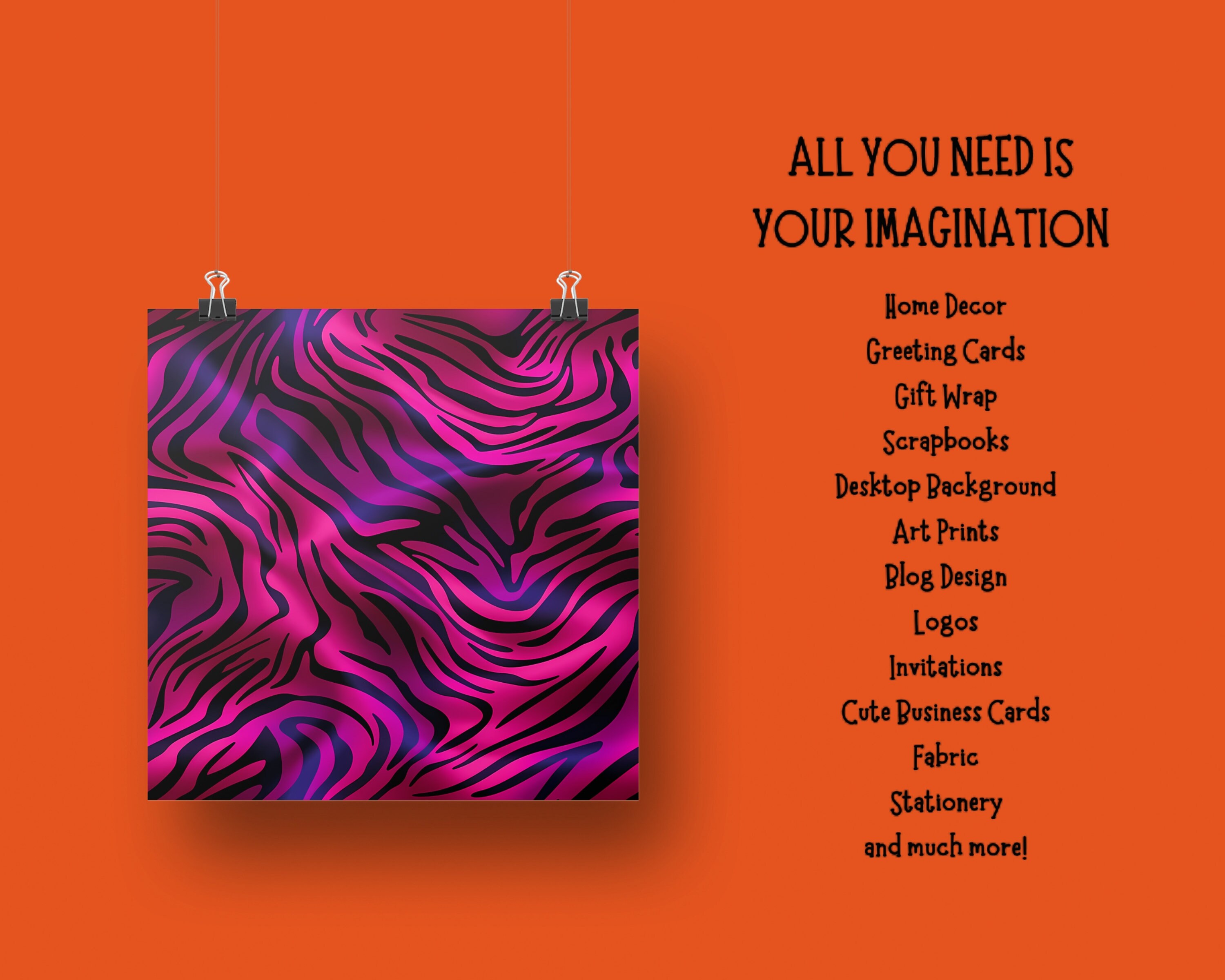 Hot Pink Zebra Paper