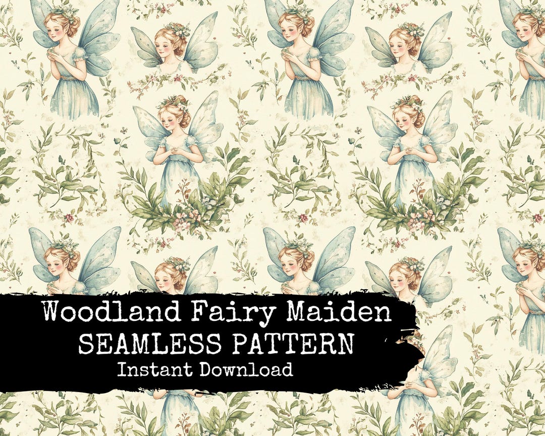 Forest Fairy Digital Seamless File - Pastel Fairy Florals Repeating ...