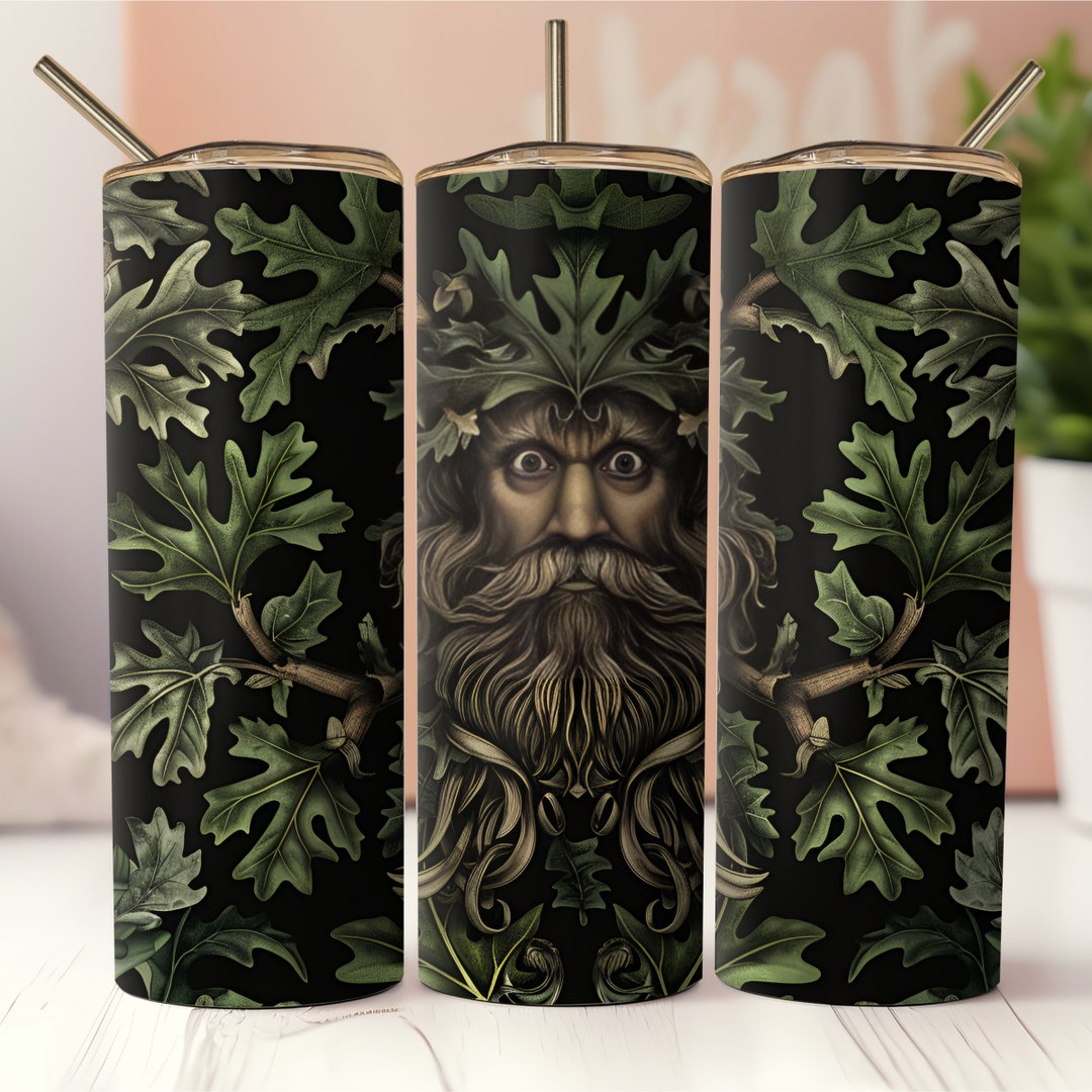 Pagan Green Man PNG Tumbler Wrap - Wicca Oak King Digital Sublimation ...