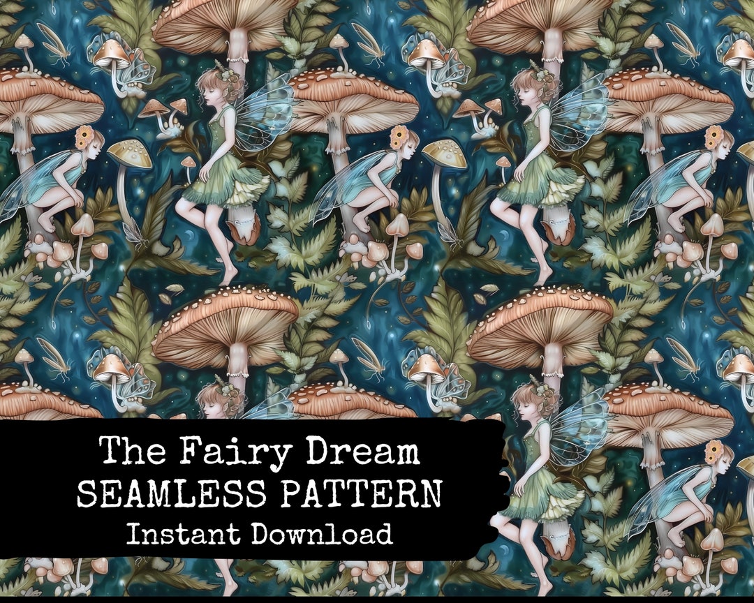 Fairy Dream Seamless Pattern File - Mystical Fairycore Digital Surface ...