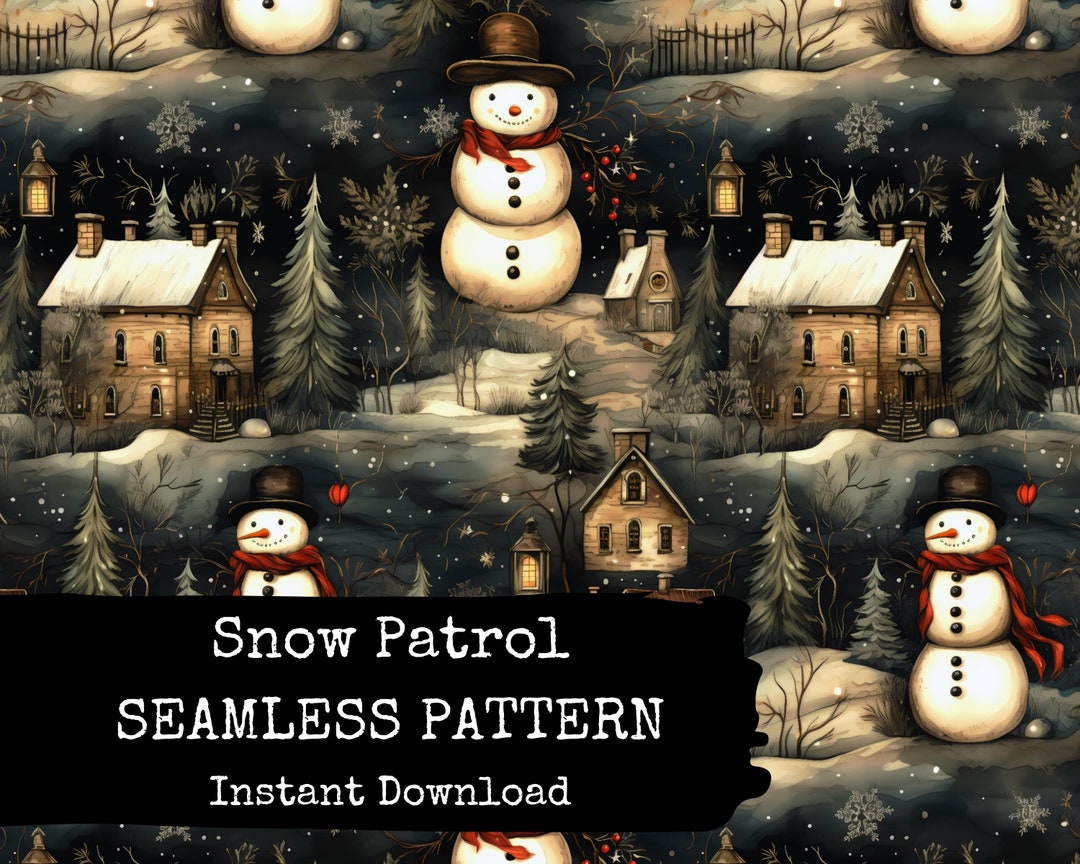 Snowman Digital Paper - Christmas Seamless Pattern File - Printable ...