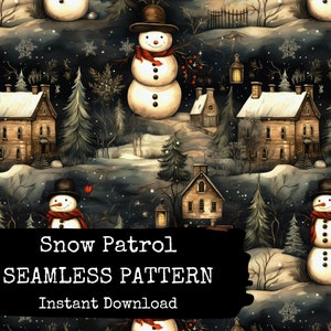 Snowman Digital Paper - Christmas Seamless Pattern File - Printable ...