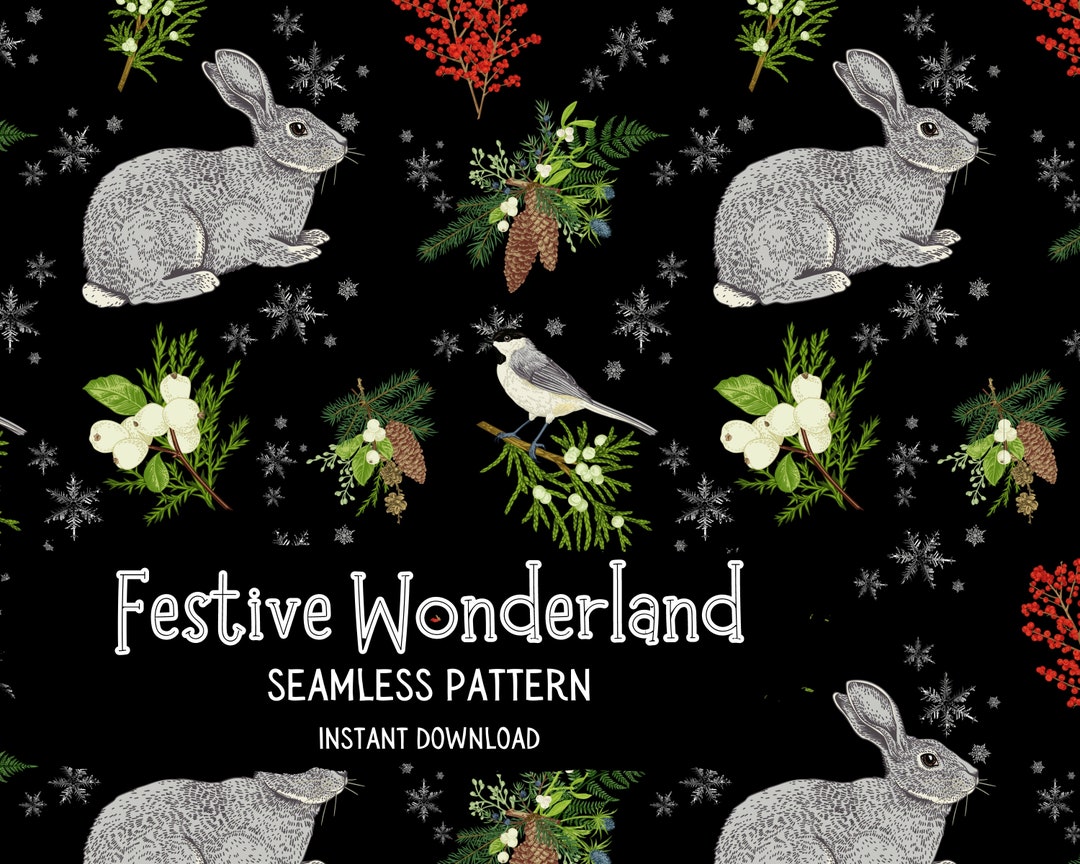 Christmas Winter Wonderland Seamless Repeat Pattern File for - Etsy