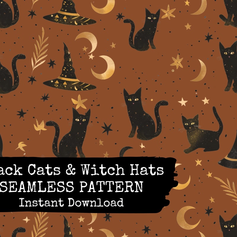 Witches Cats Fabric - Etsy