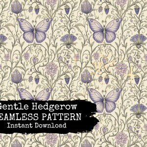 Watercolor Florals Seamless Pattern File - Butterflies and Flowers ...