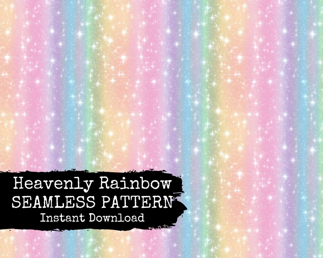 Pastel Sparkly Rainbow Seamless Pattern File - Girls Rainbow Digital ...