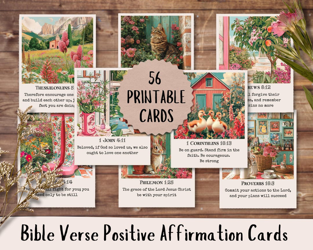 Printable Inspirational Bible Verse Cards - Digital Christian Scripture ...