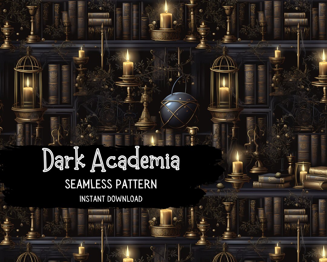 Dark Academia Digital Paper - Celestial Seamless Pattern File - Instant ...