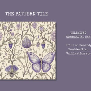 Watercolor Florals Seamless Pattern File - Butterflies and Flowers ...