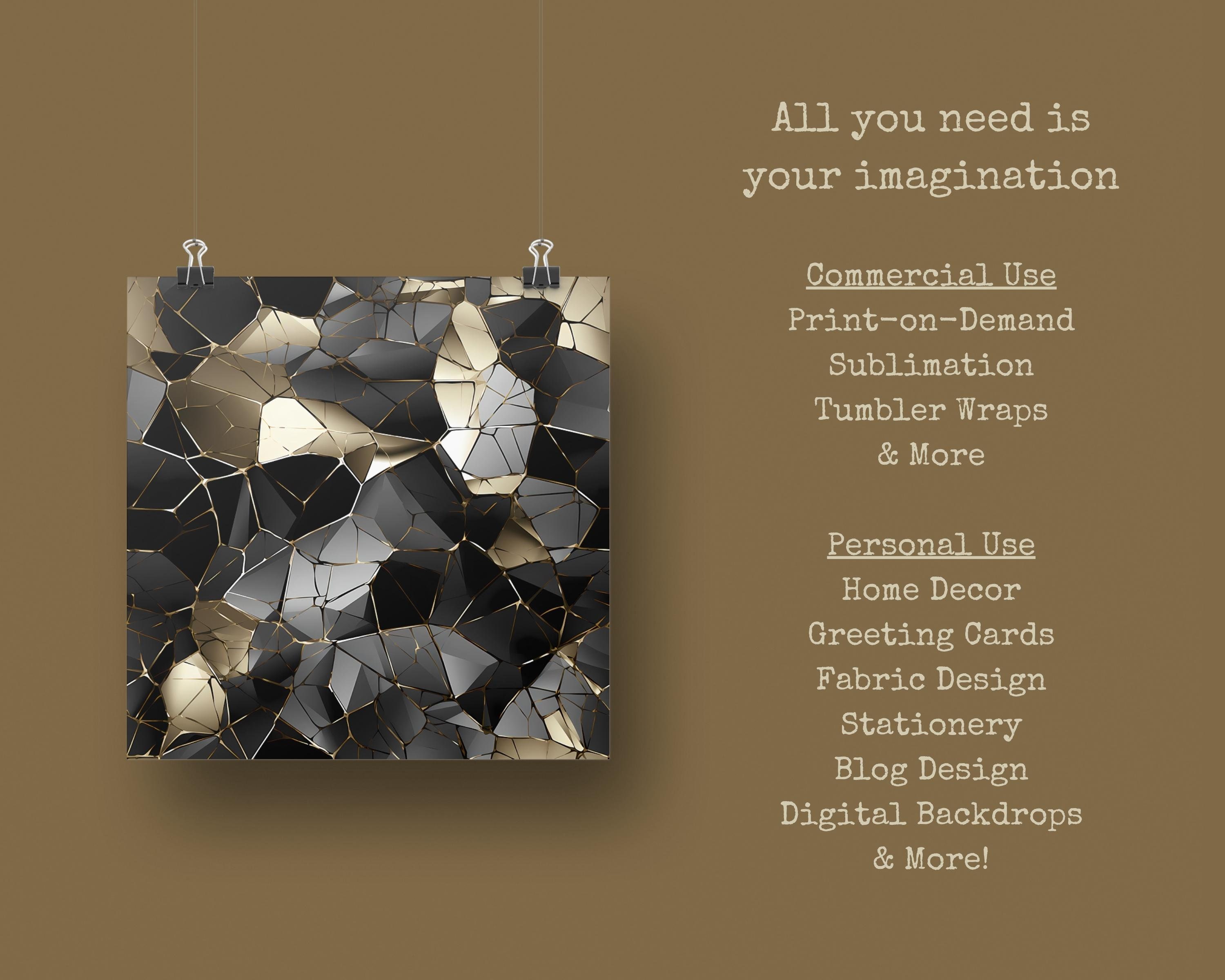 Cracked Metallic Digital Paper Black Gold Silver Shattered - Etsy